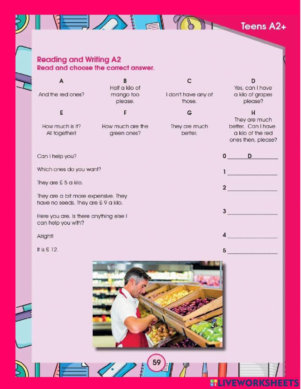 Teens A2+ Reading and Writing | LiveWorksheets | 1015697
