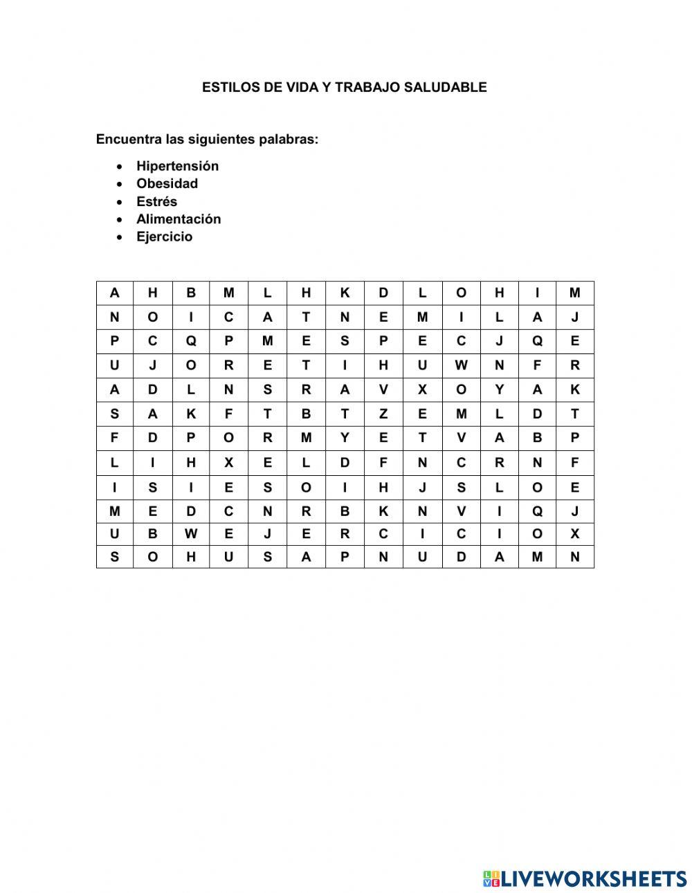 Estilos de vida… | Free Interactive Worksheets | 3031522