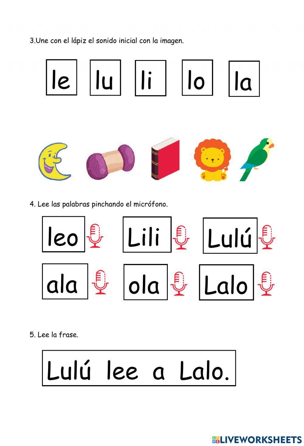 Letra L | Free Interactive Worksheets | 964141