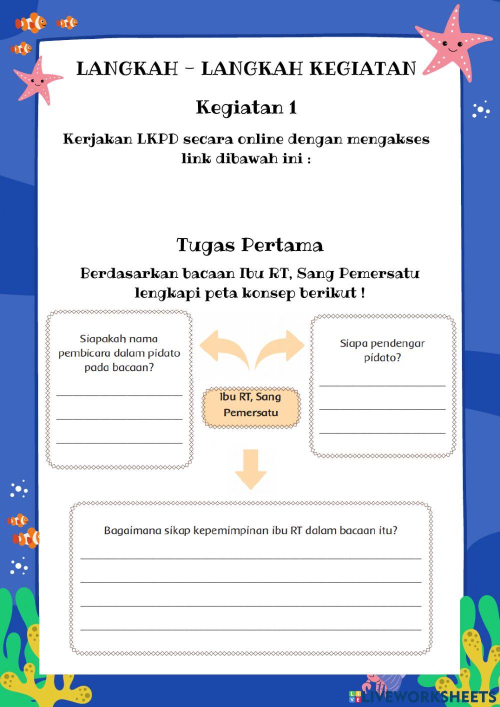 LKPD Tema7 Subtema 1 Pembelajaran 1 worksheet | Live Worksheets