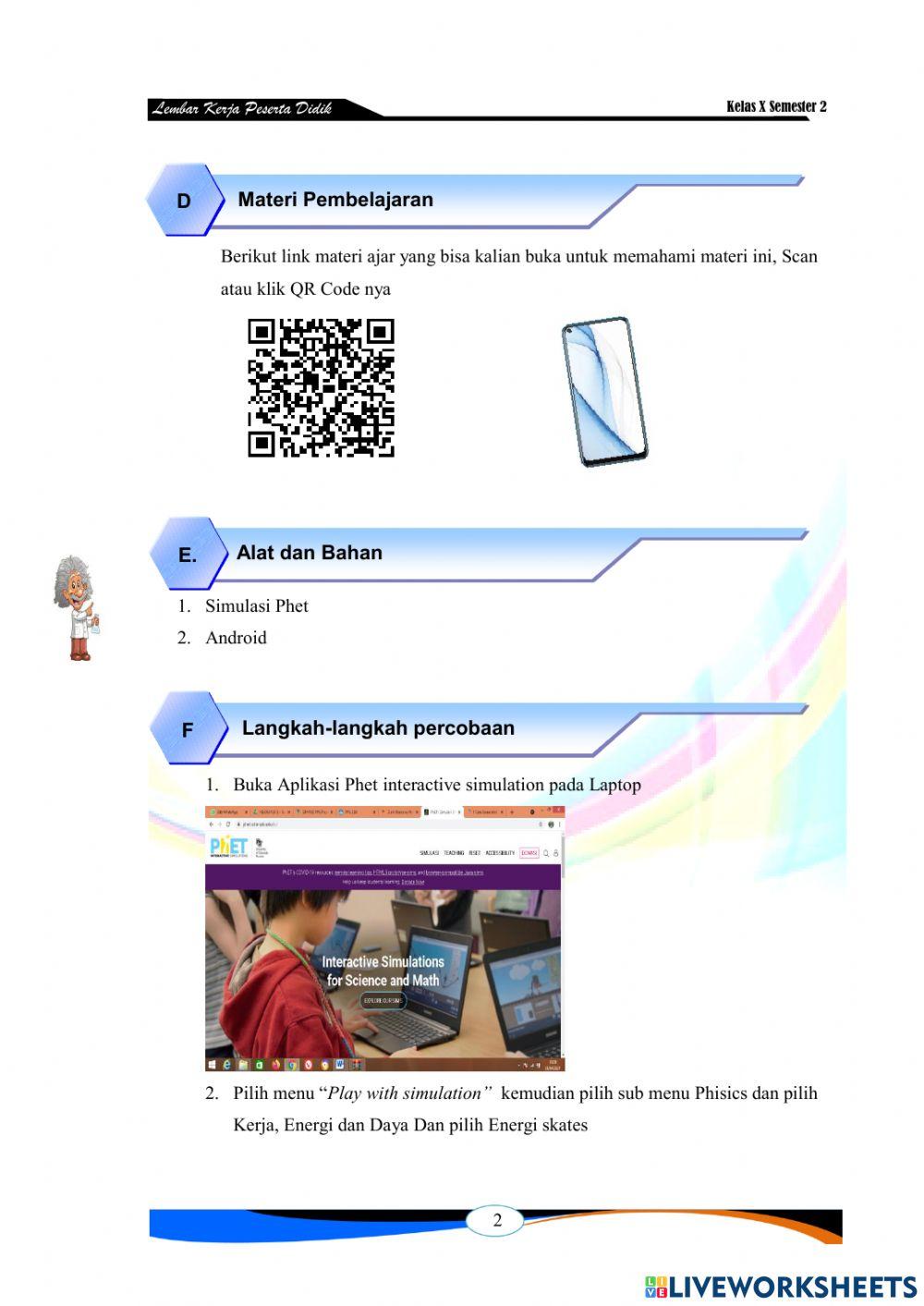 Hukum kekekalan energi mekanik worksheet | Live Worksheets