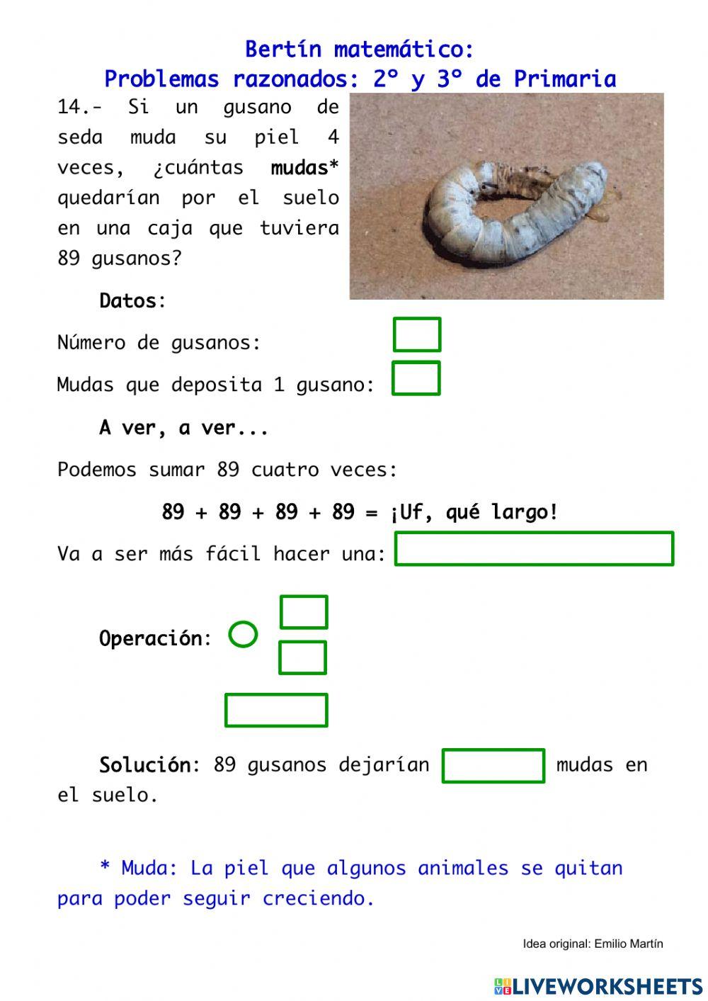 14- Problemas razonados de multiplicaciones worksheet | Live Worksheets