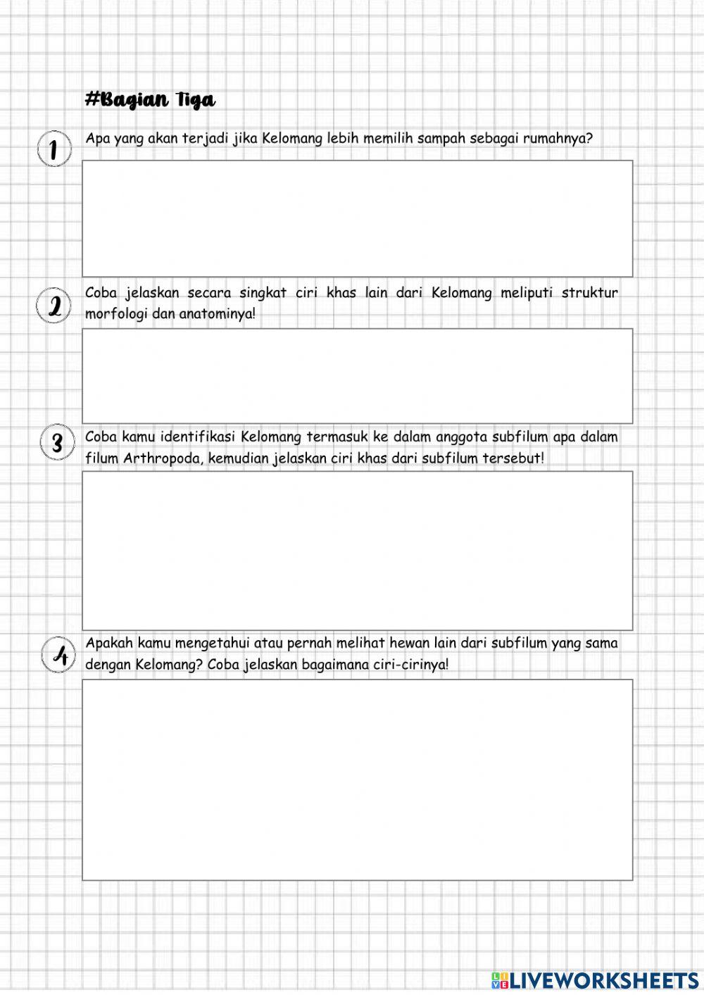 LKPD Filum Arthropoda worksheet | Live Worksheets
