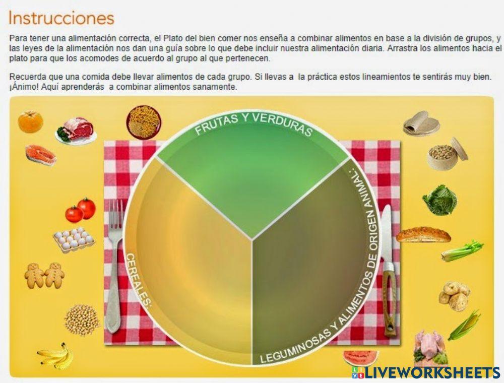 Arma El Plato Del Buen Comer Worksheet Live Worksheets Lights Crystal