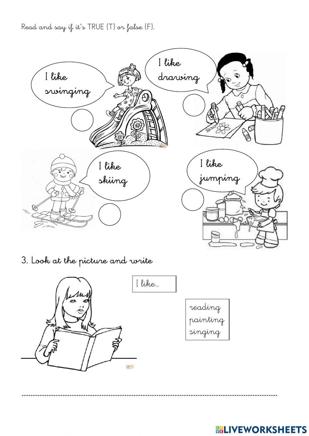 What do you like to do? worksheet for Grade 2 | Live Worksheets