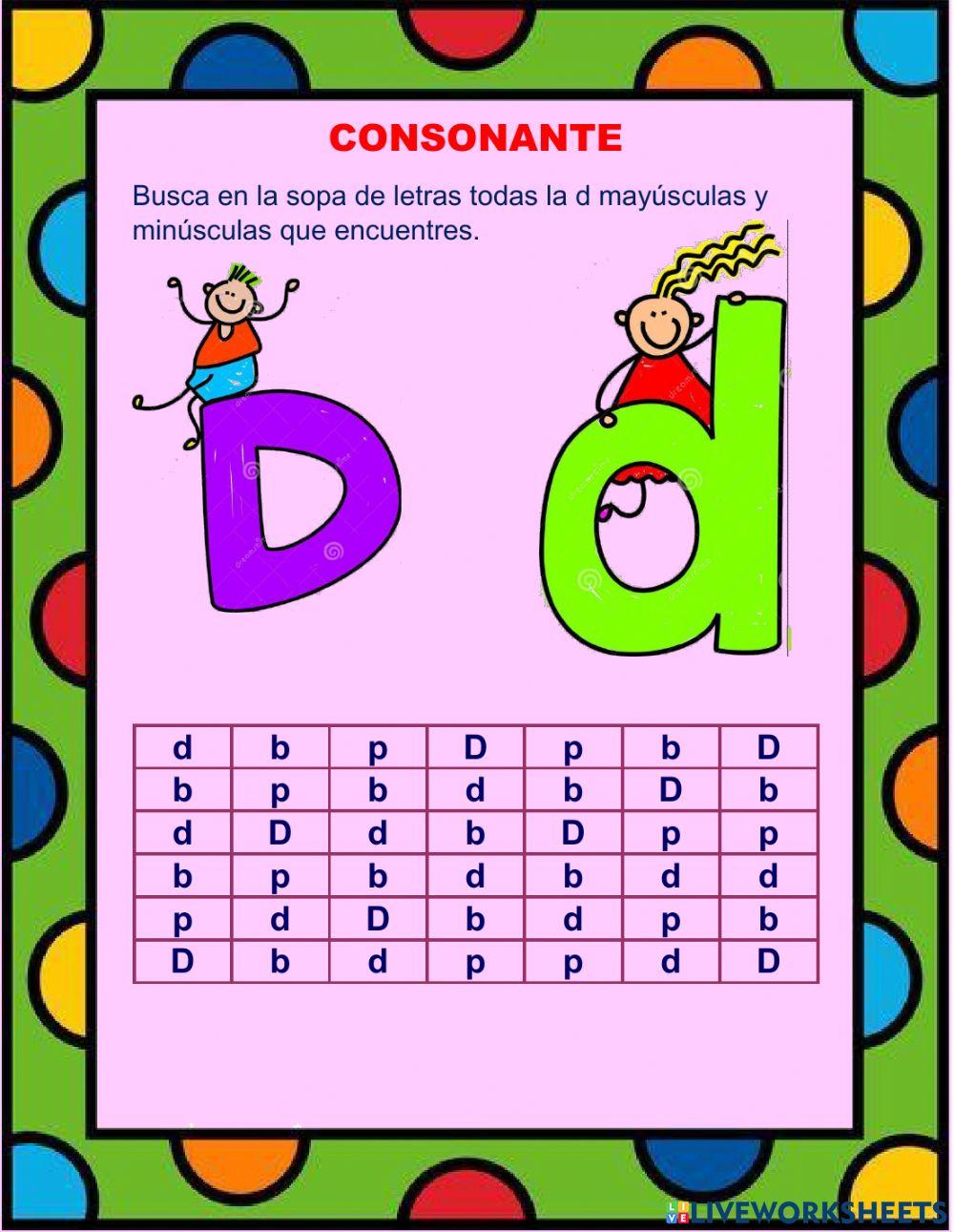 Consonante d interactive exercise | Live Worksheets