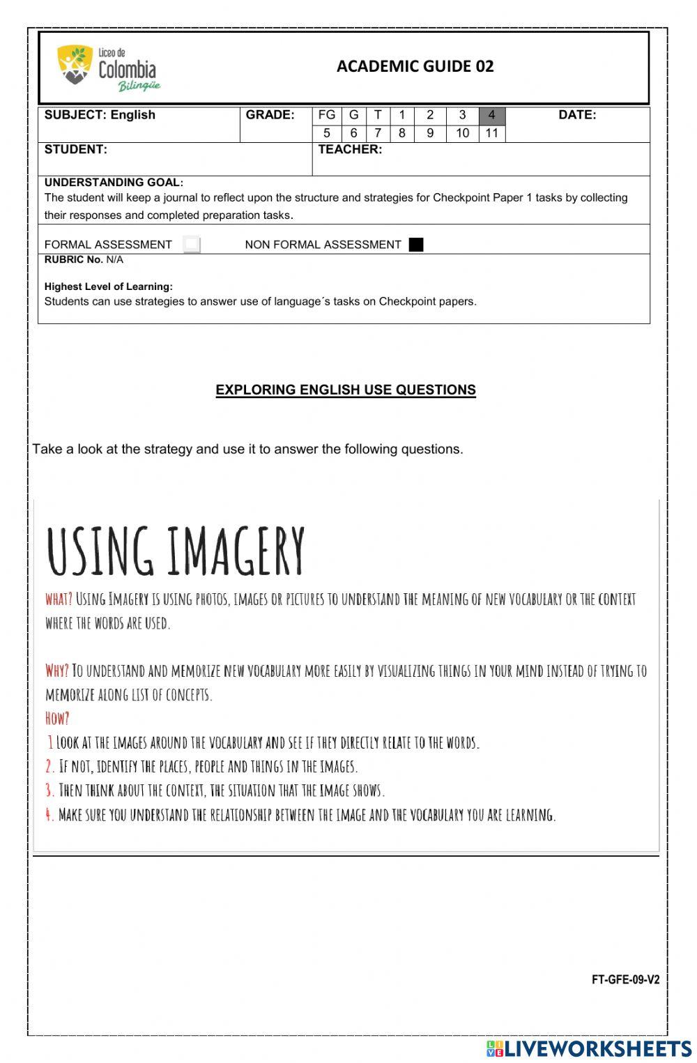 Writing and usage worksheet | Live Worksheets