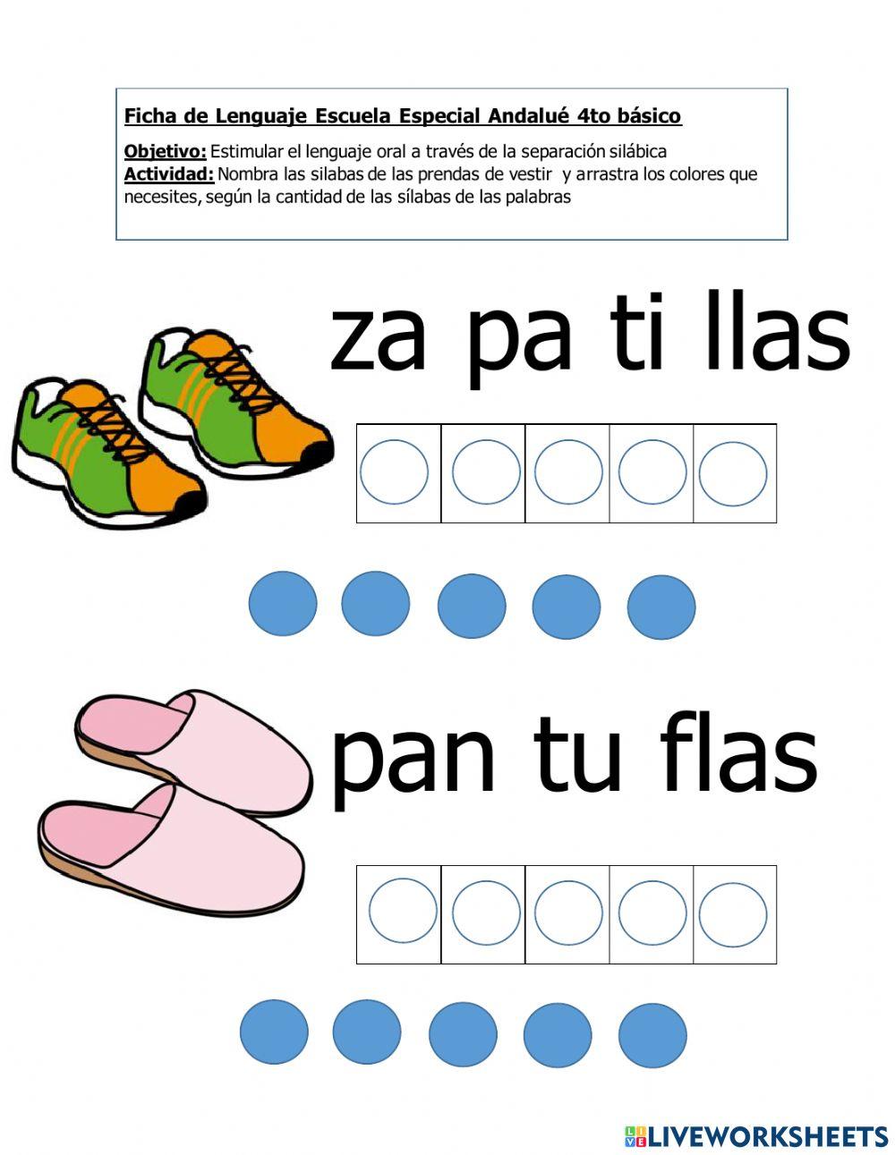 Separación silábica | Live Worksheets