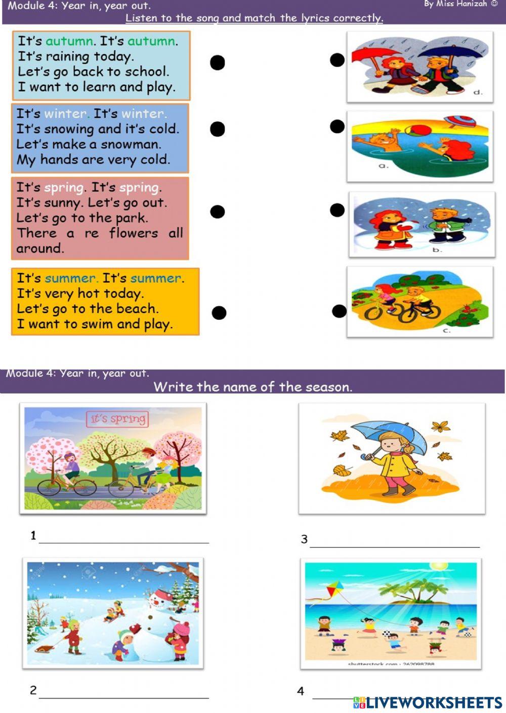 Module 4 Year in, year out interactive worksheet | Live Worksheets
