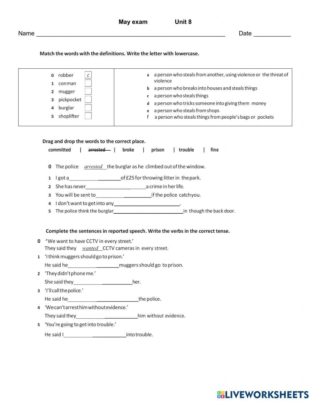 May English Test- 2nd grade worksheet | Live Worksheets