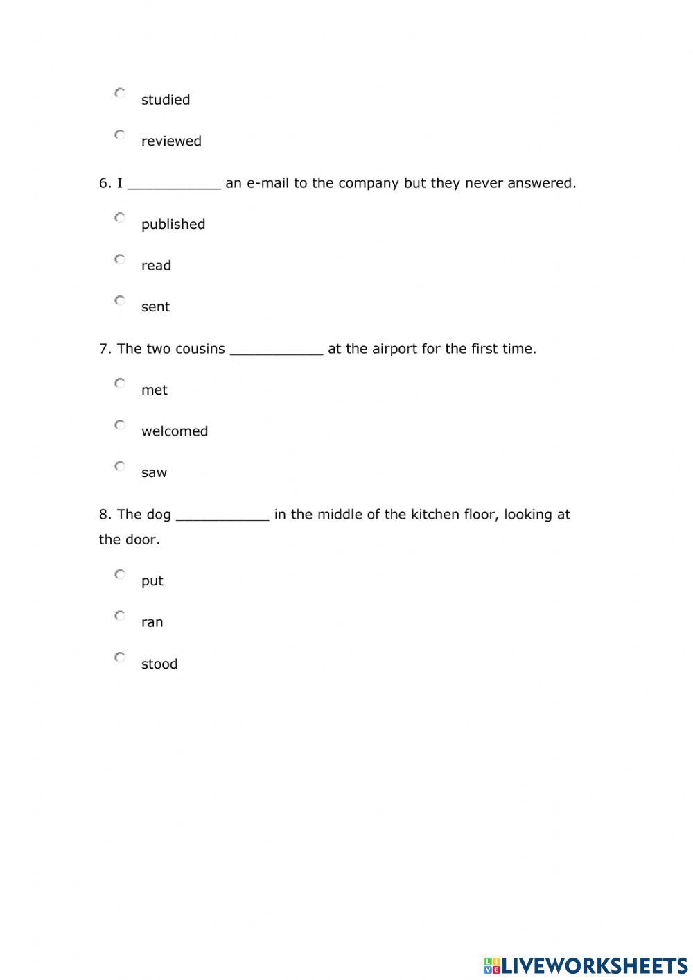 Mini test past … | Free Interactive Worksheets | 1016709