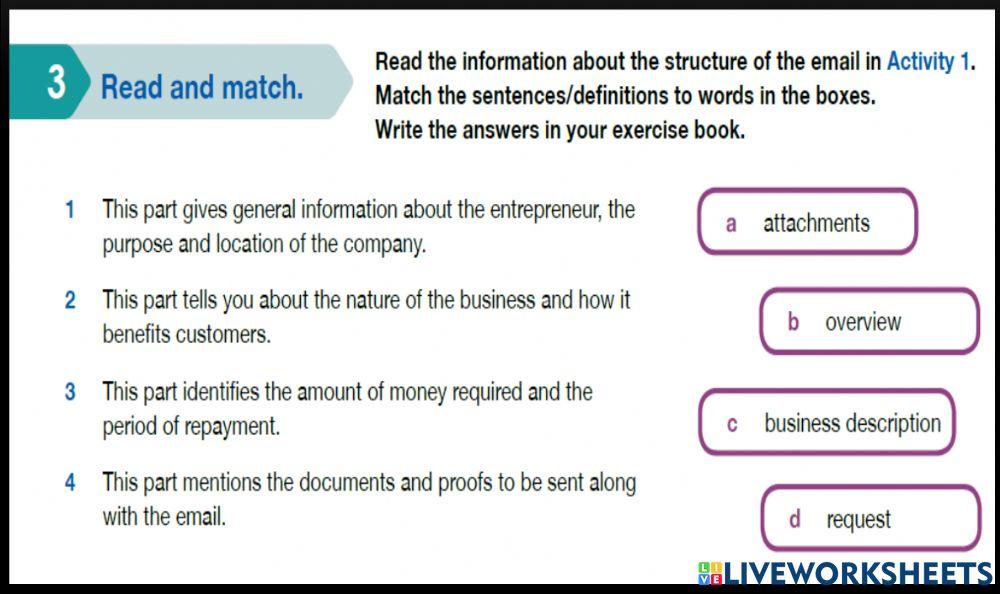 Request email parts 1016848 | welyy | Live Worksheets