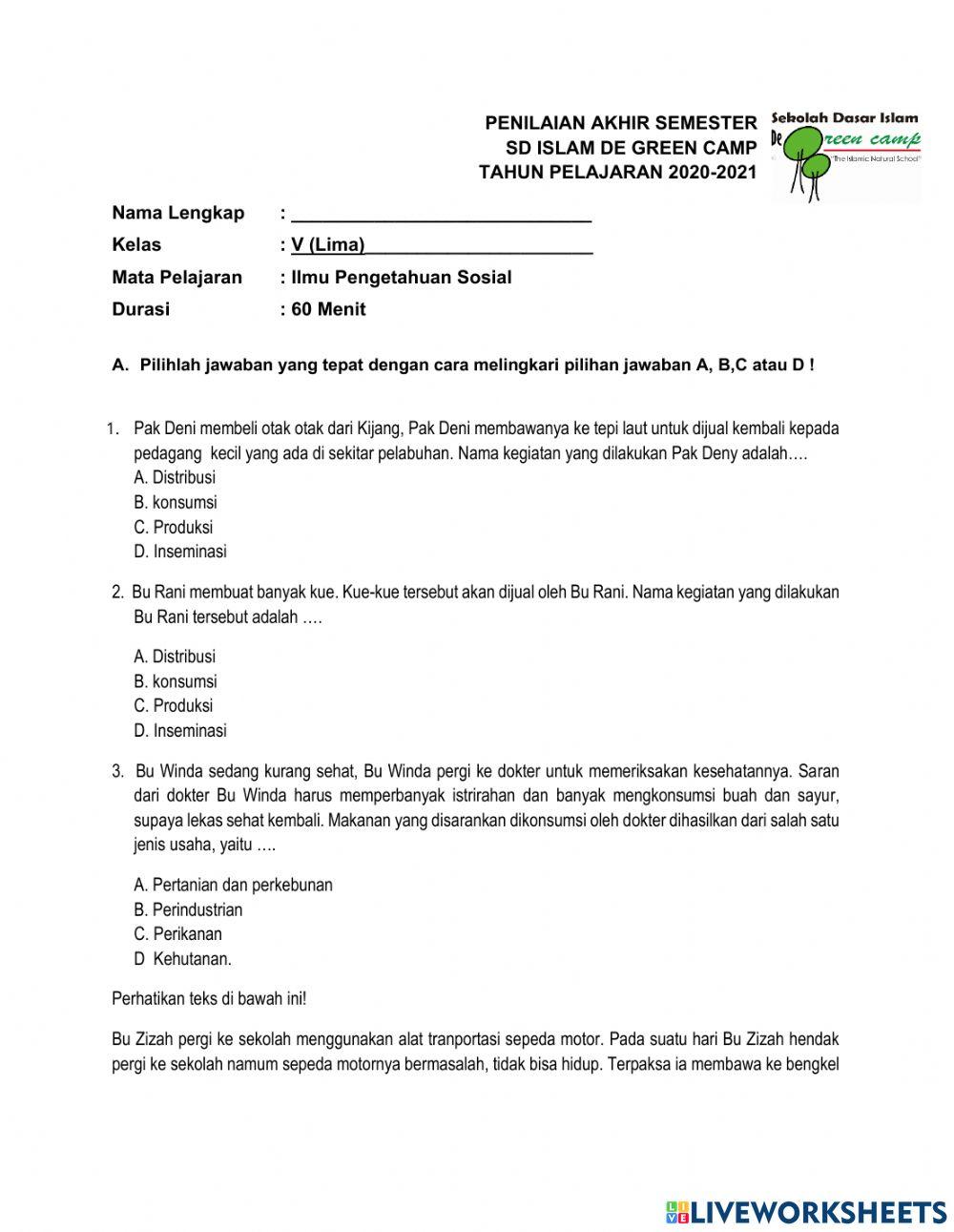 Ips worksheet for 5 | Live Worksheets