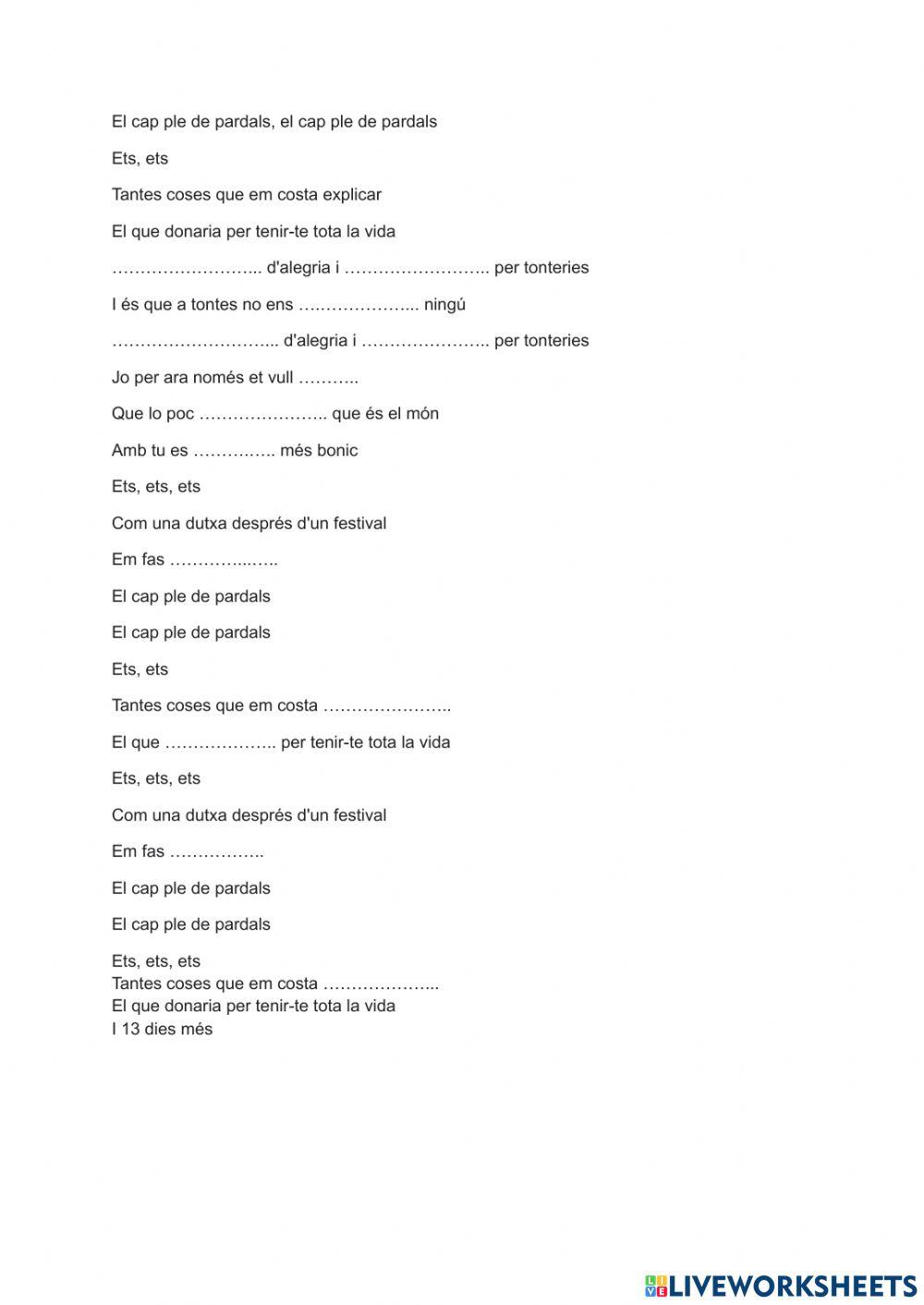 13 dies més | Free Interactive Worksheets | 1017445