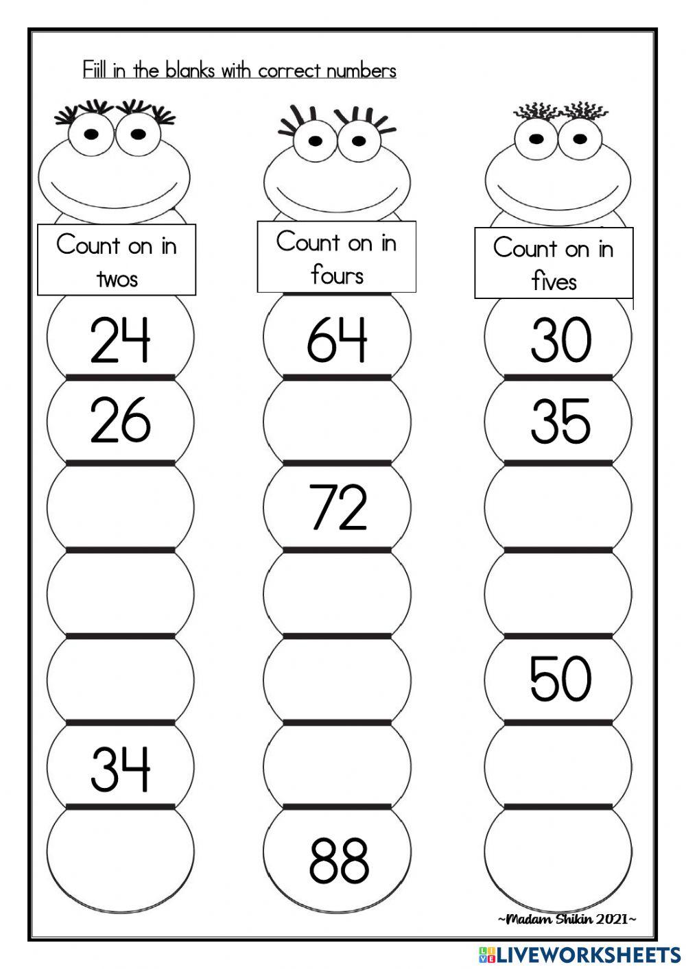 Number arrangement interactive worksheet | Live Worksheets