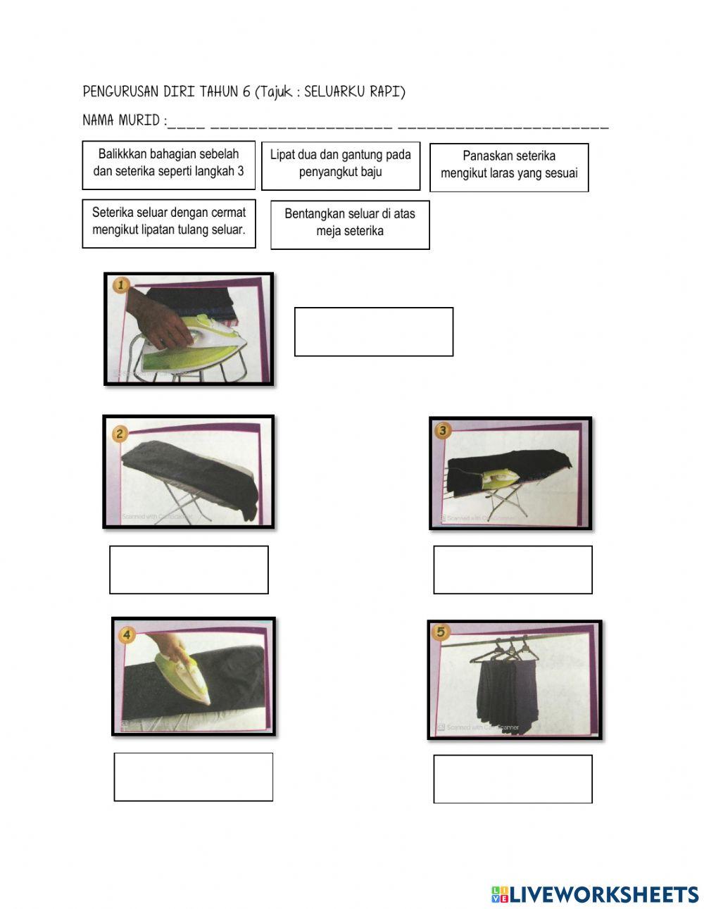 Seluarku rapi worksheet | Live Worksheets