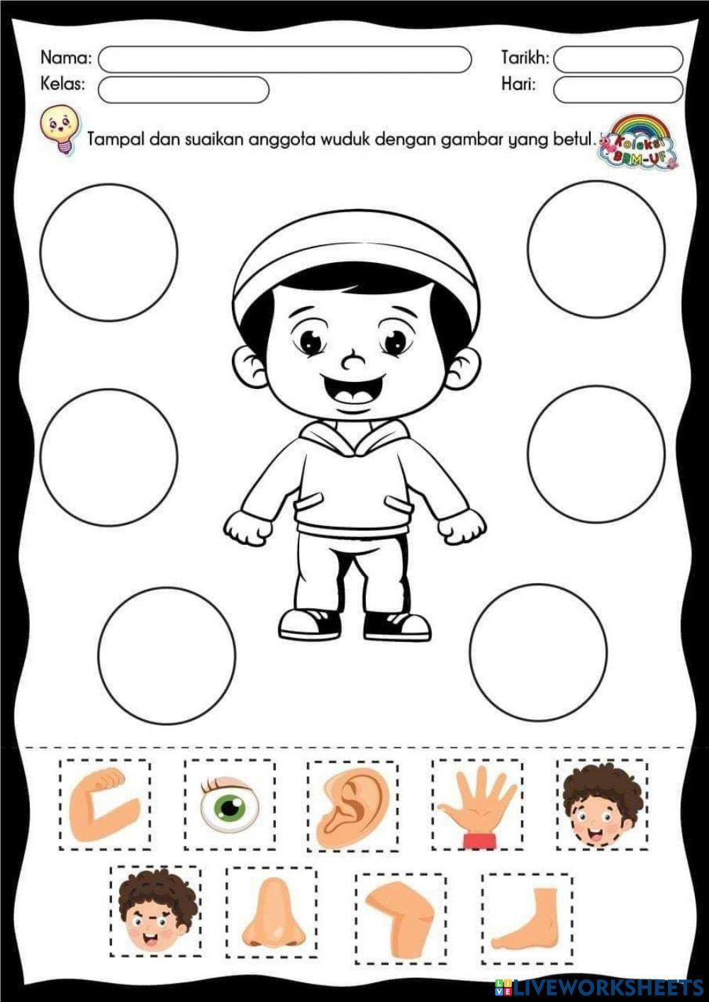 Wudhuk online activity for prasekolah | Live Worksheets