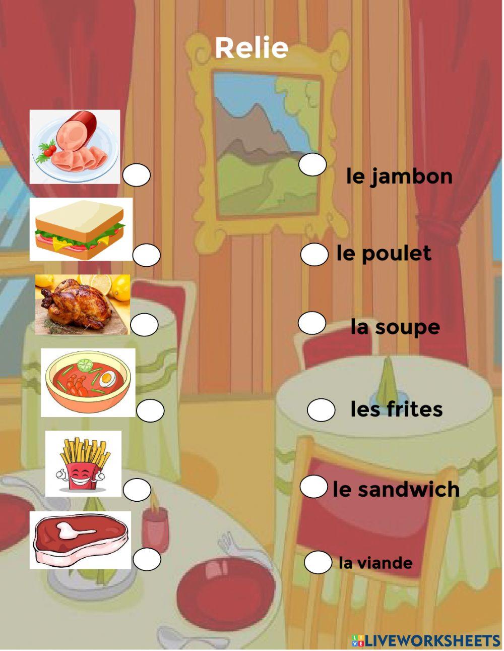 Les aliments online activity for Maternelle | Live Worksheets