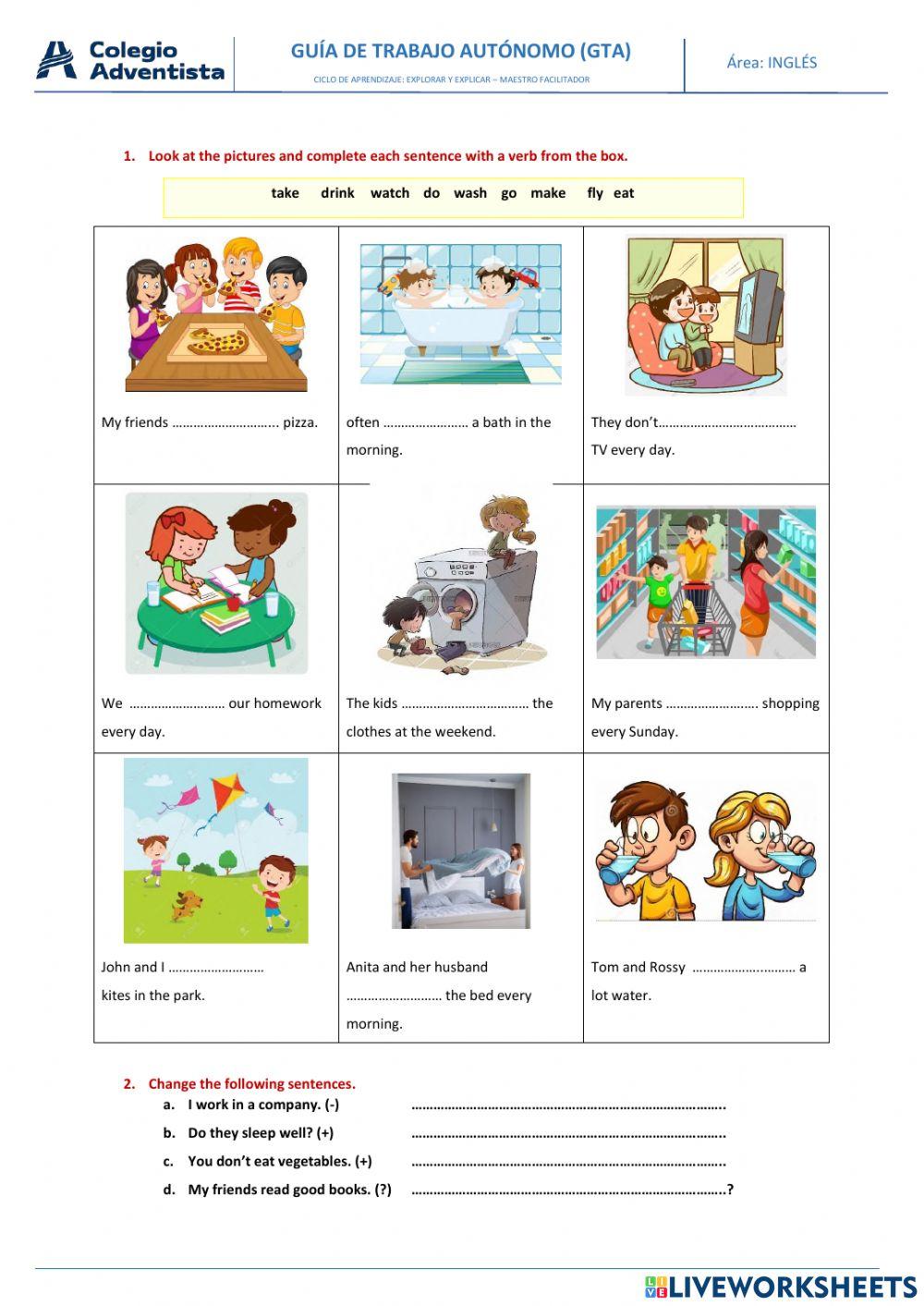 1018231 | Simple present | Lizes | LiveWorksheets