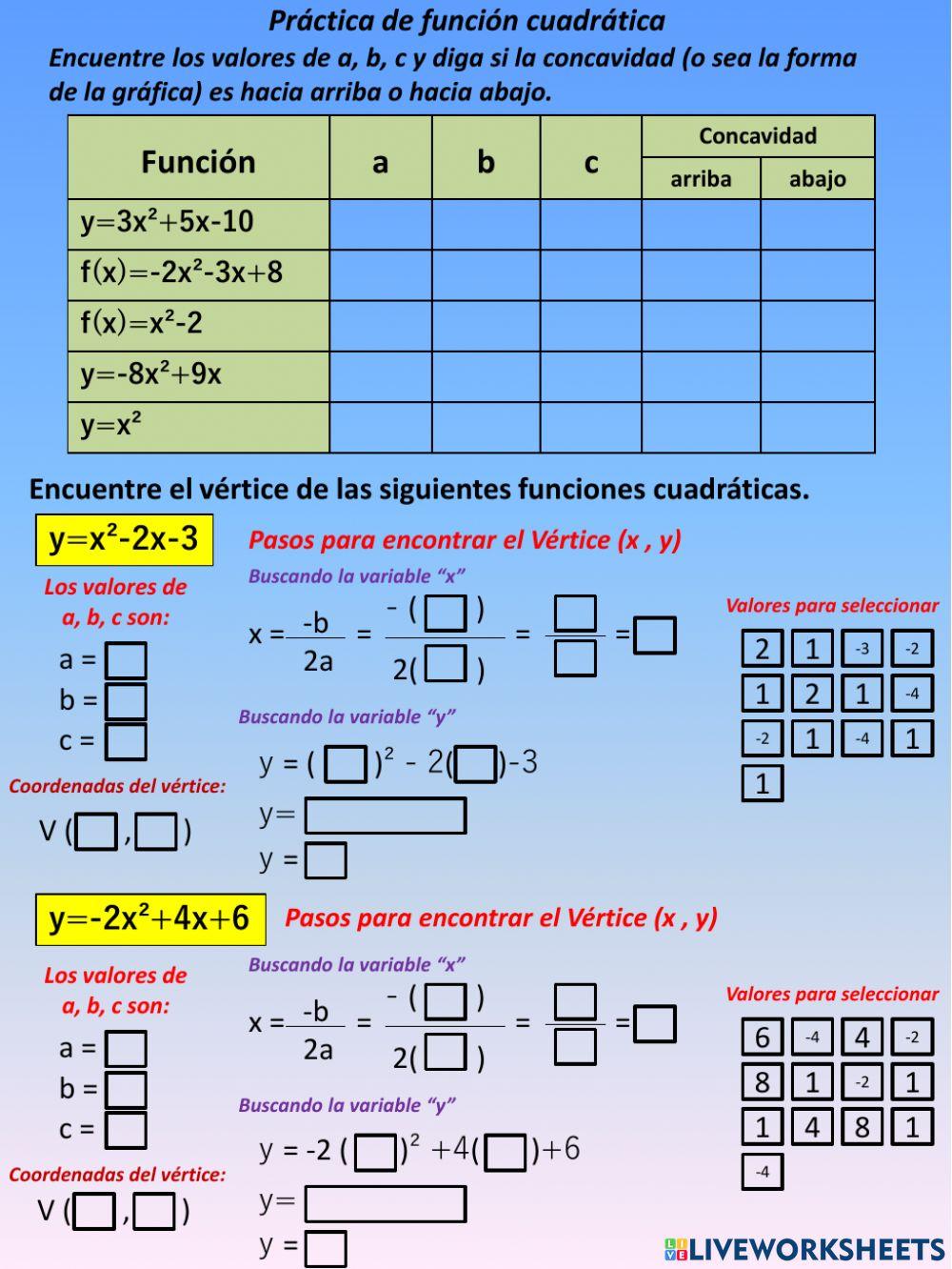 5024242 | practica de funcion cuadratica para clase