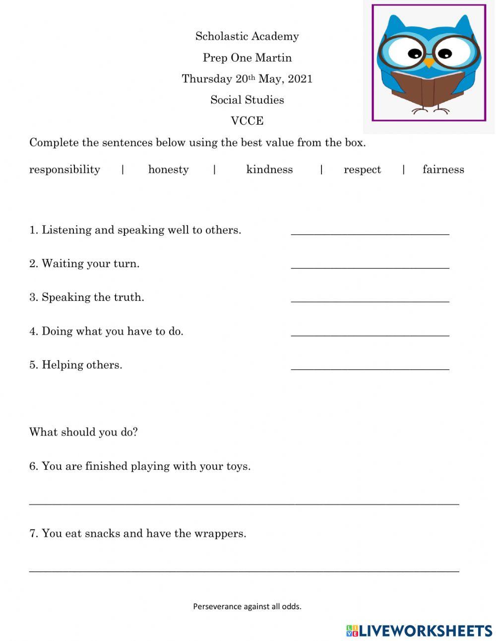 VCCE worksheet online exercise for | Live Worksheets
