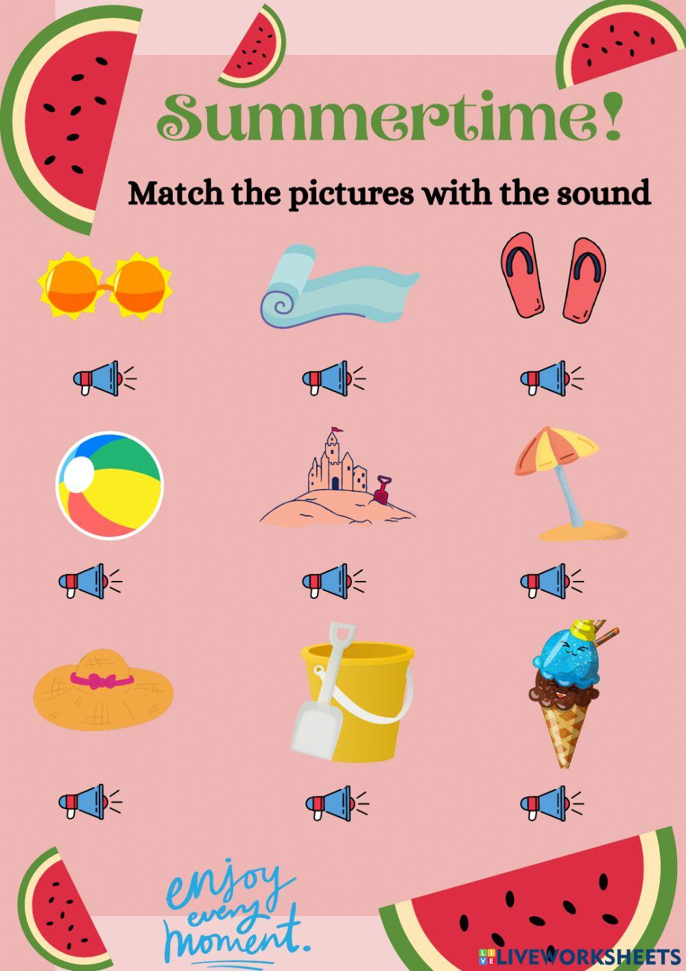 Summer interactive worksheet for 3º | Live Worksheets