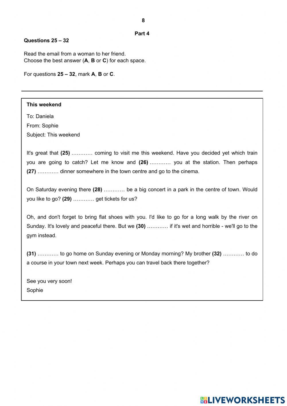 TEST UNIT 4-B1-EMPOWER online exercise for | Live Worksheets
