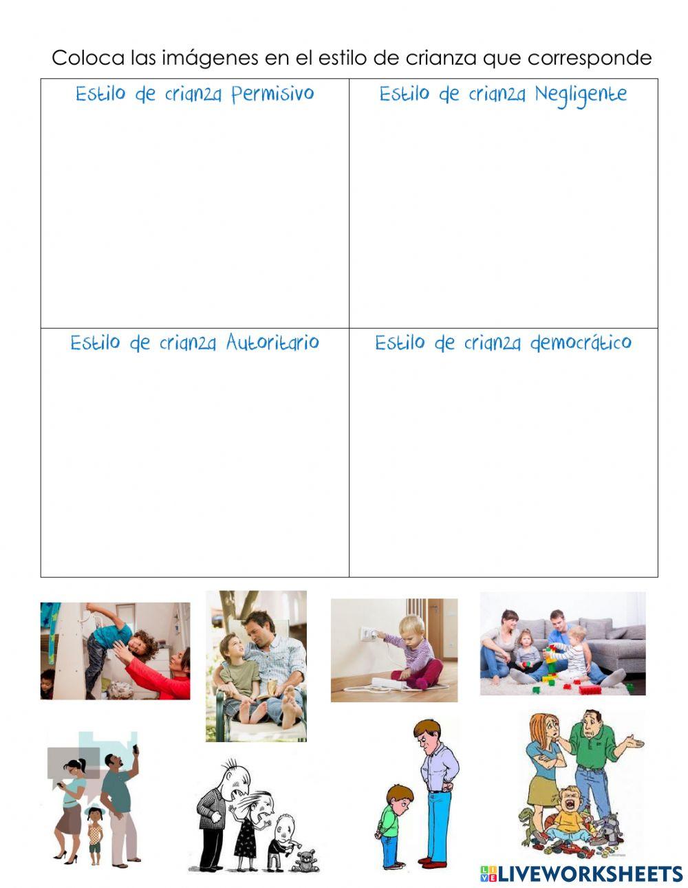 Estilos de cria… | Free Interactive Worksheets | 1018831