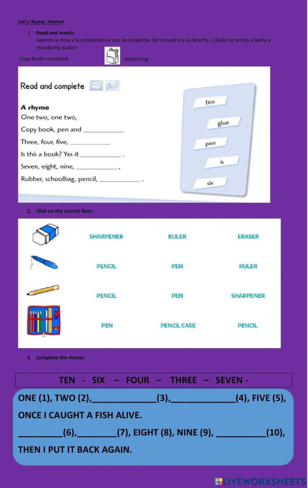 Let's rhyme, rhyme! | anaalb | Live Worksheets