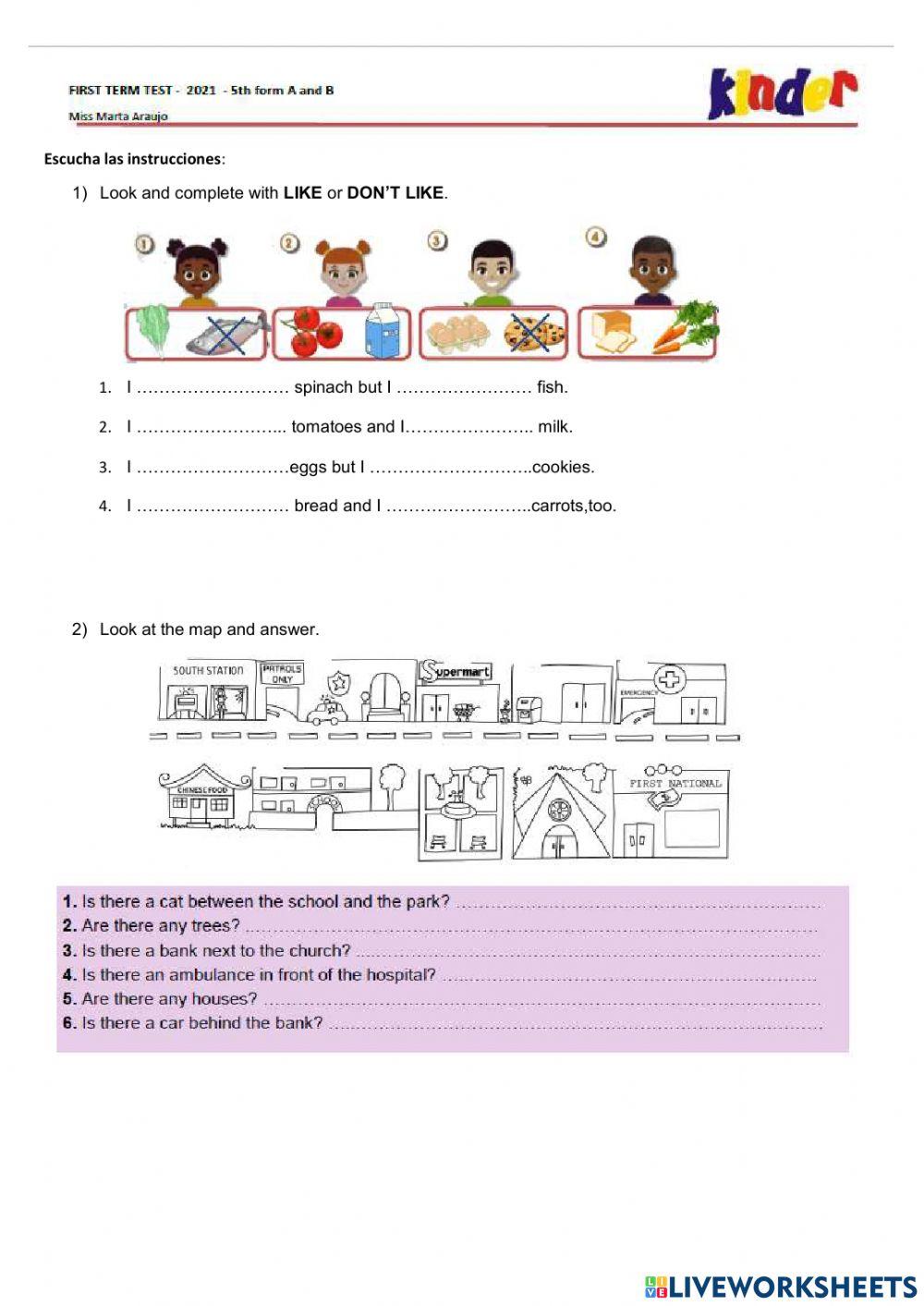 5th Form Test online exercise for | Live Worksheets