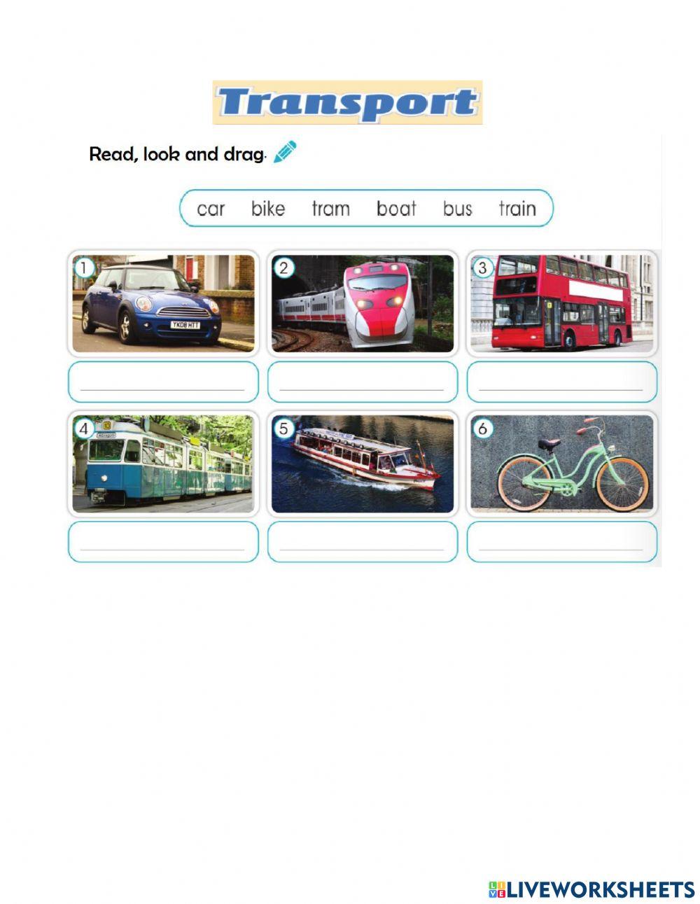 Transport online exercise for grade 2 | Live Worksheets
