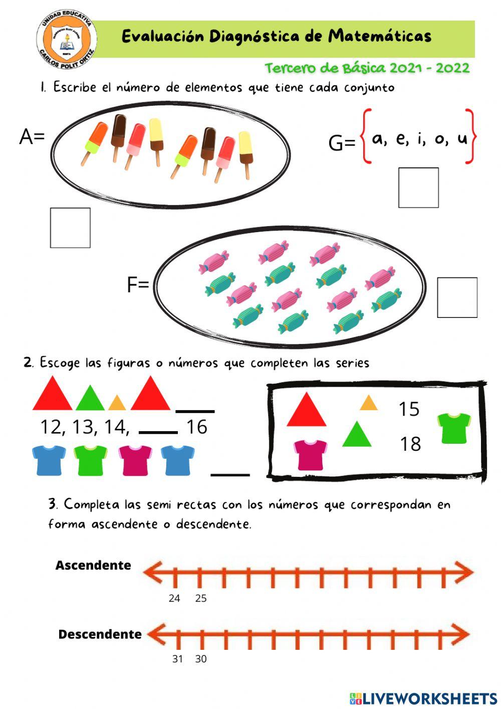 Ficha de Matemáticas online activity | Live Worksheets