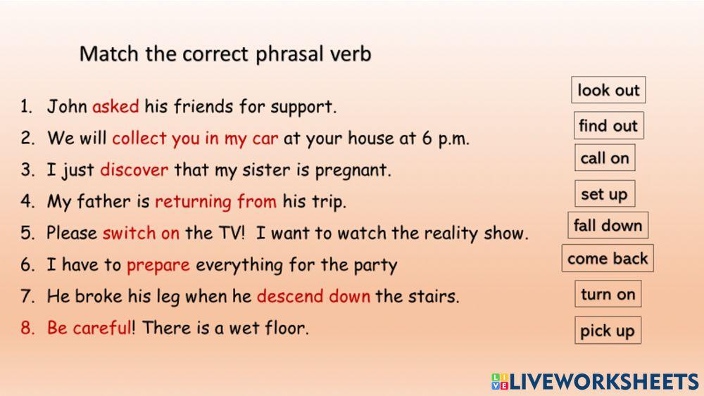 1020100 | Phrasal verbs | Suemy Marin | LiveWorksheets