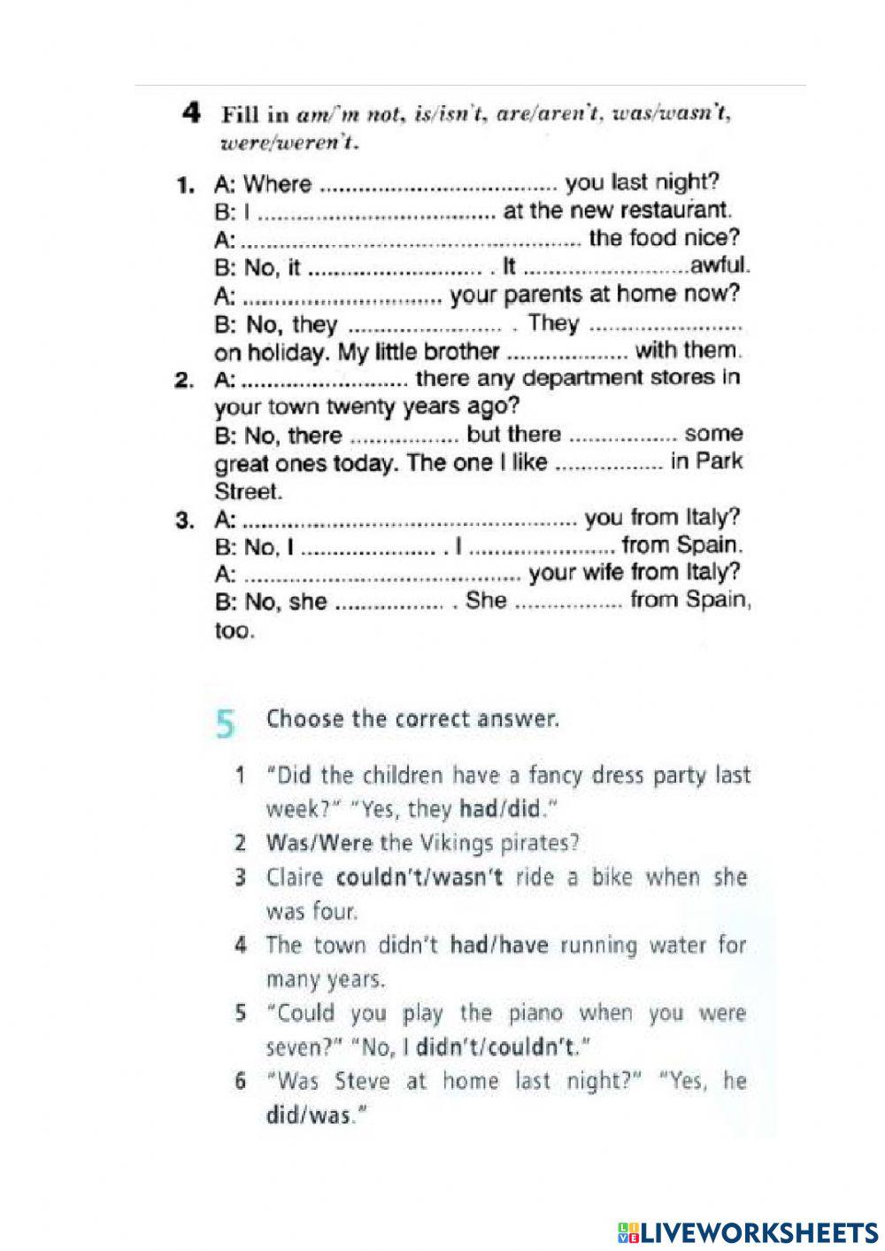 6600885 | Prime Time 1 Module 5-Past Simple WB could was