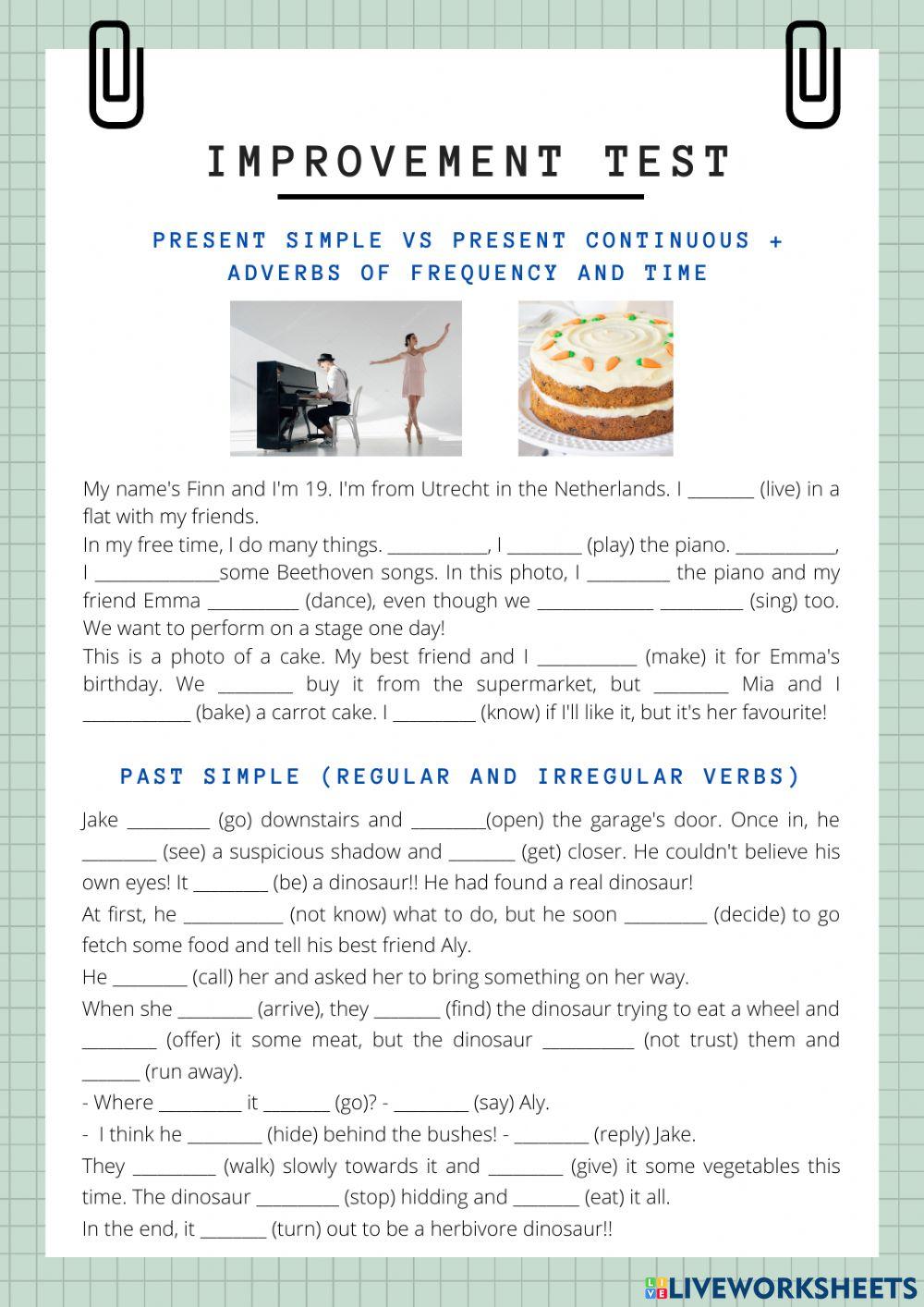 Improvement test 1ESO worksheet | Live Worksheets