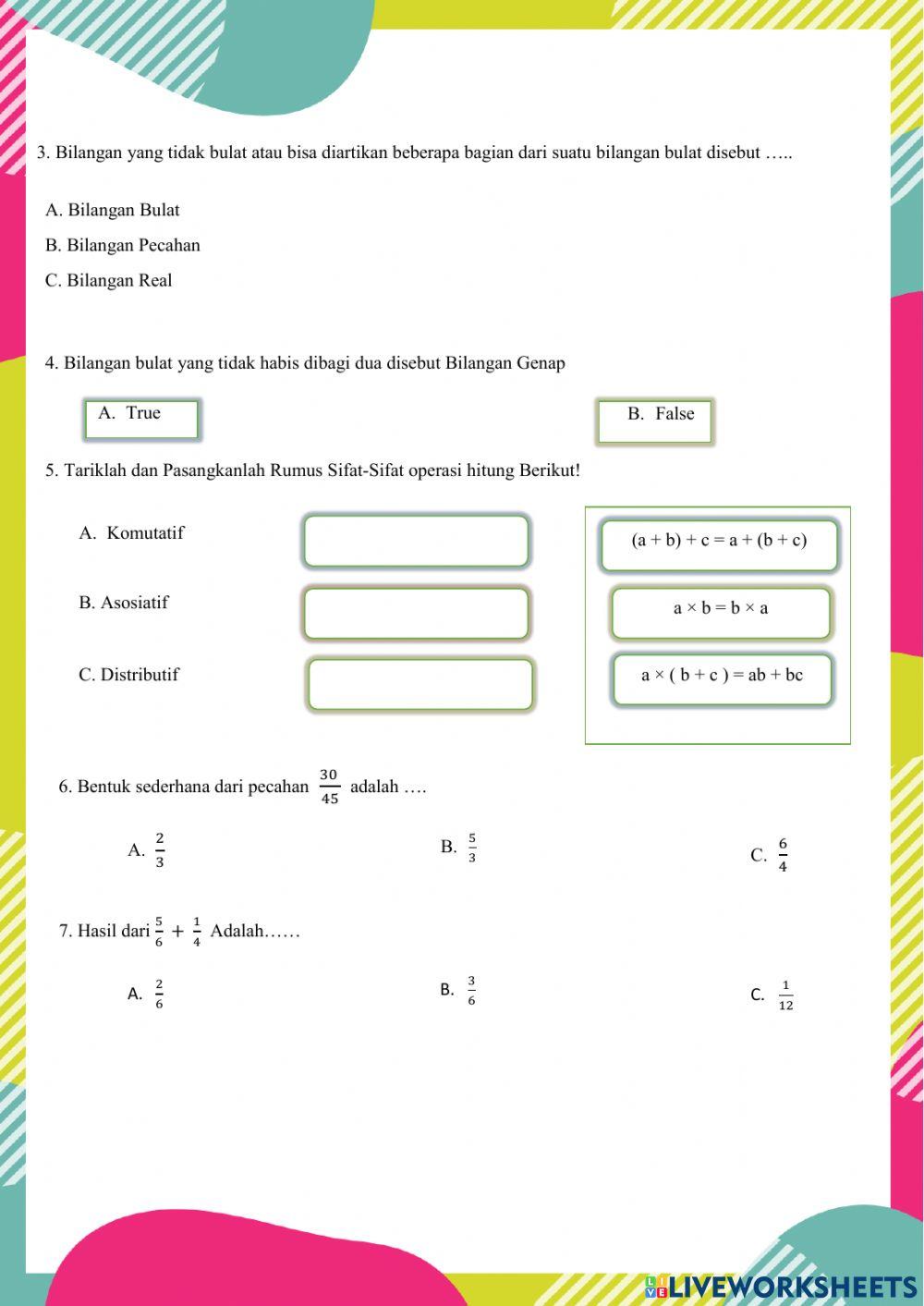 Bilangan free worksheet | Live Worksheets