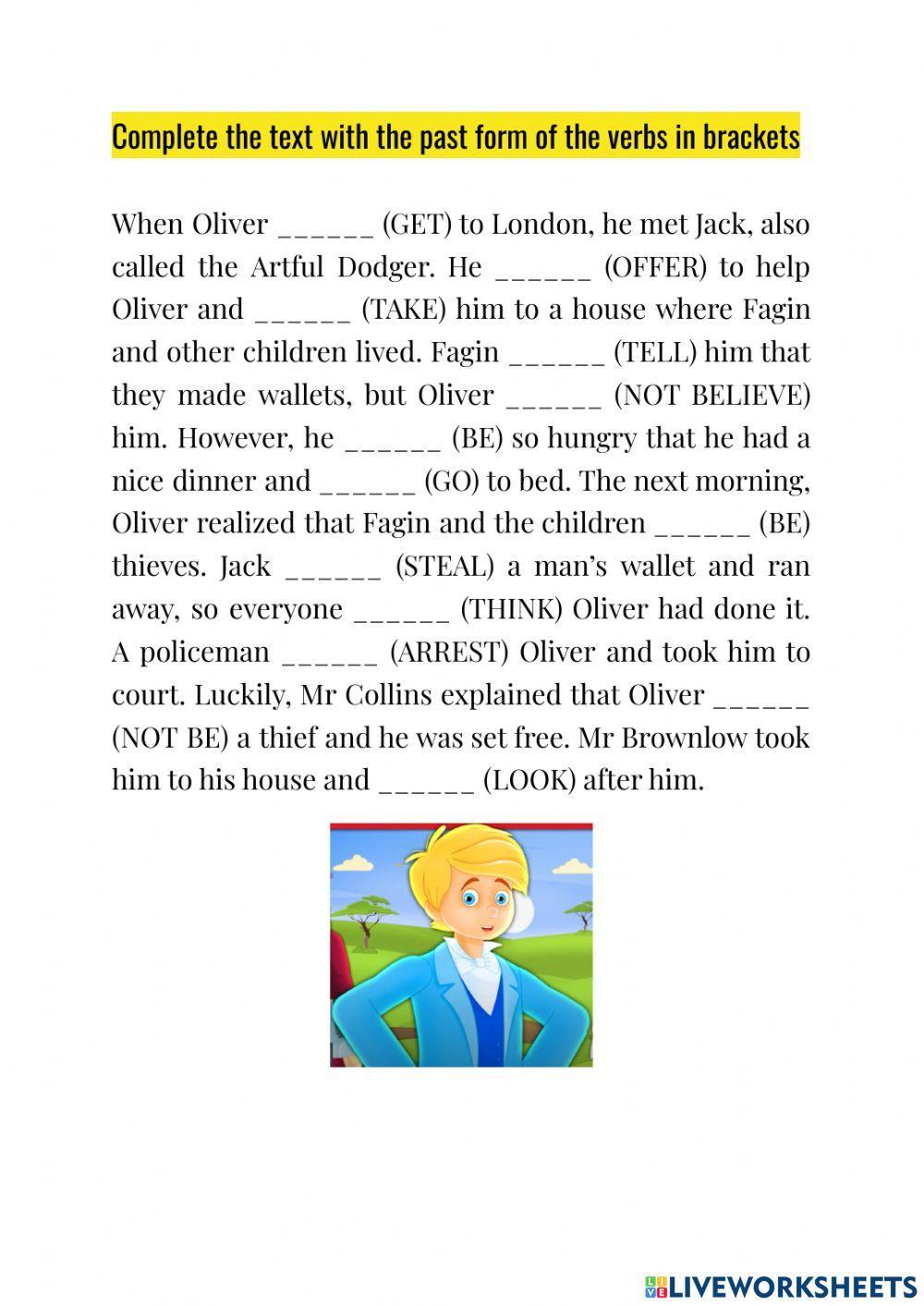 Oliver Twist - … | Free Interactive Worksheets | 1021628