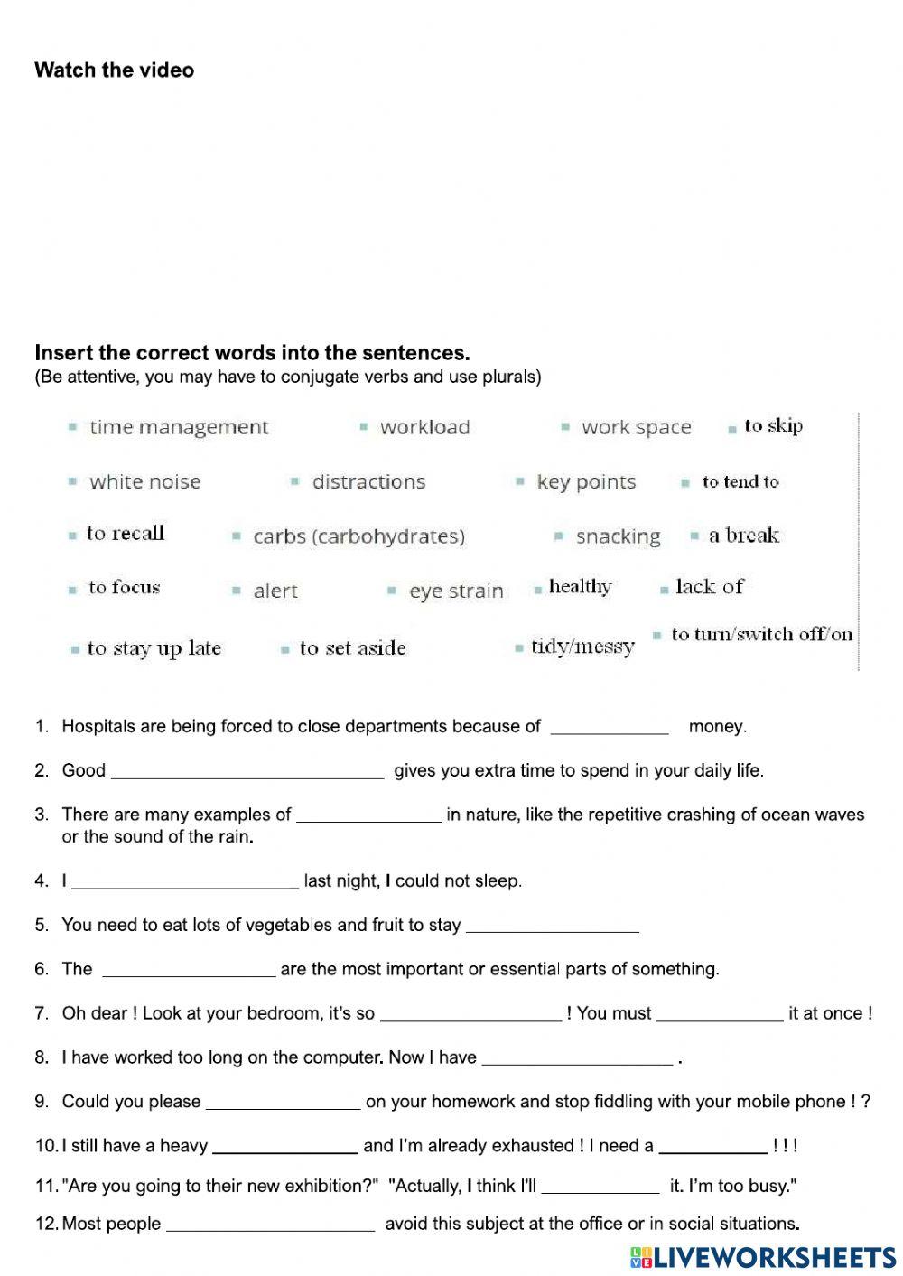 Study habits | Free Interactive Worksheets | 1022527