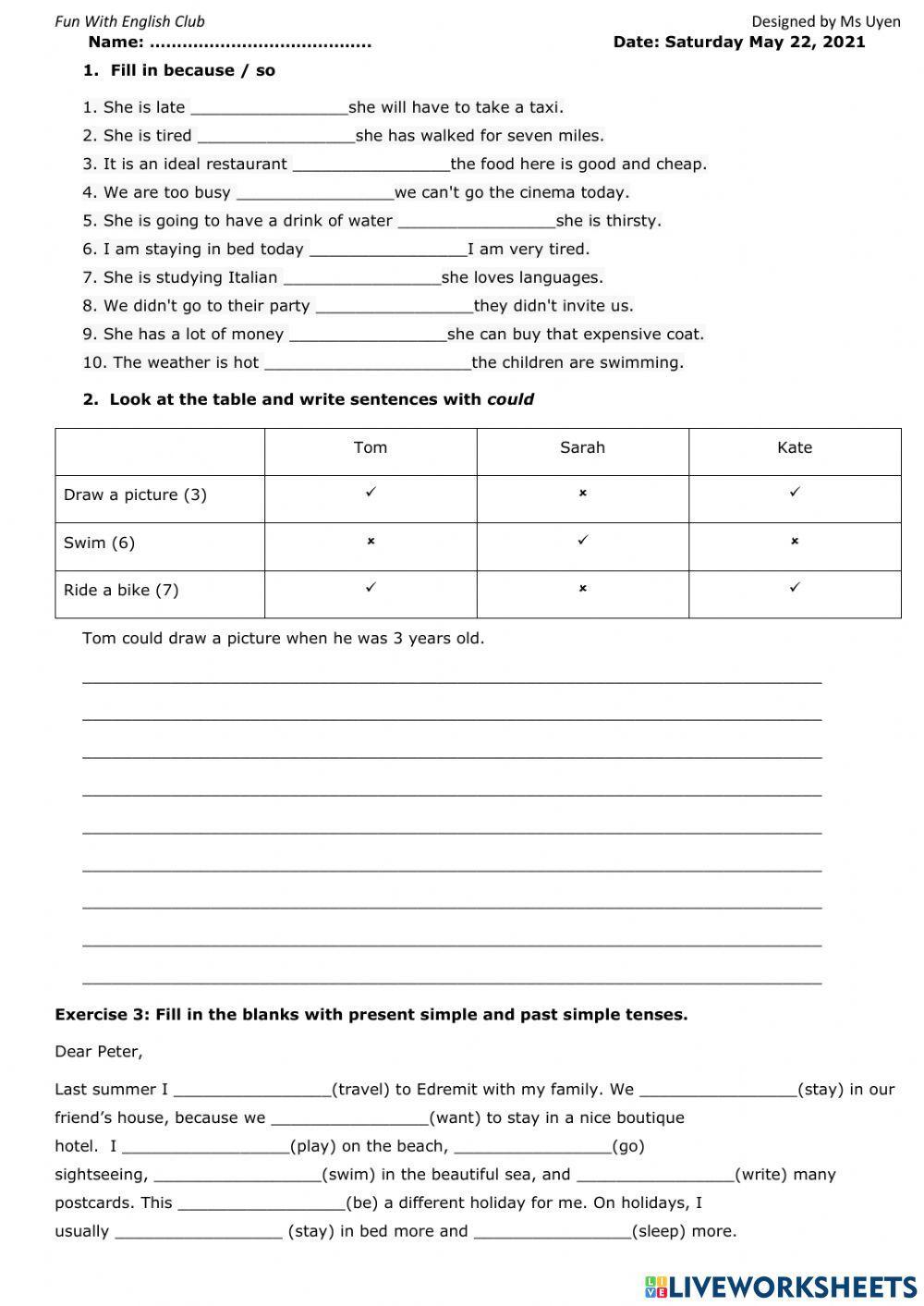 KB4- Unit 5 -lesson 2 worksheet | Live Worksheets