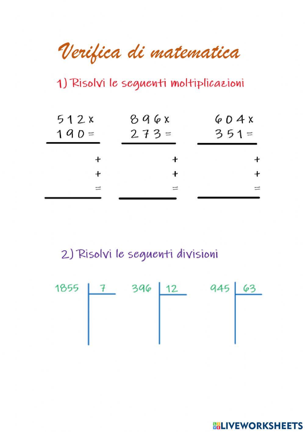 Verifica interactive activity | Live Worksheets
