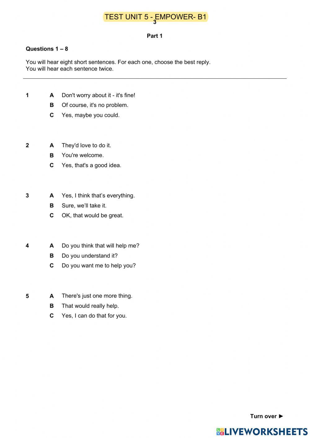TEST UNIT 5-EMP… | Free Interactive Worksheets | 6602108