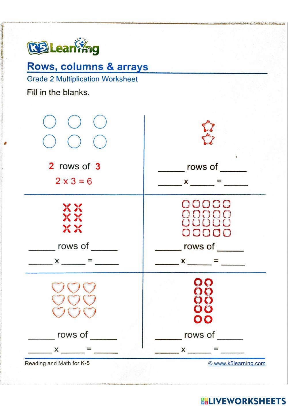 Rows Columns Arrays Online Exercise For Live Worksheets