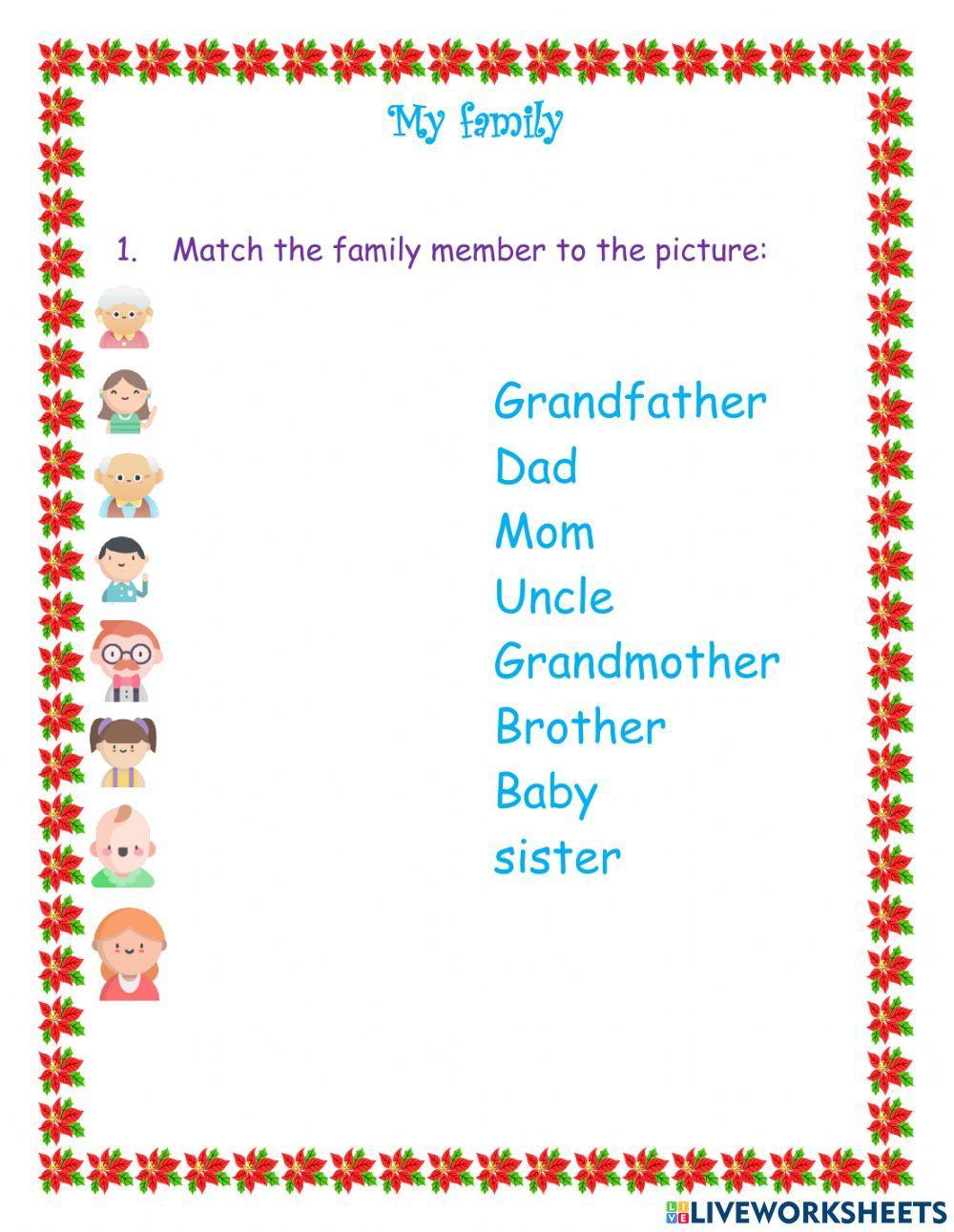 Family members … | Free Interactive Worksheets | 1023991