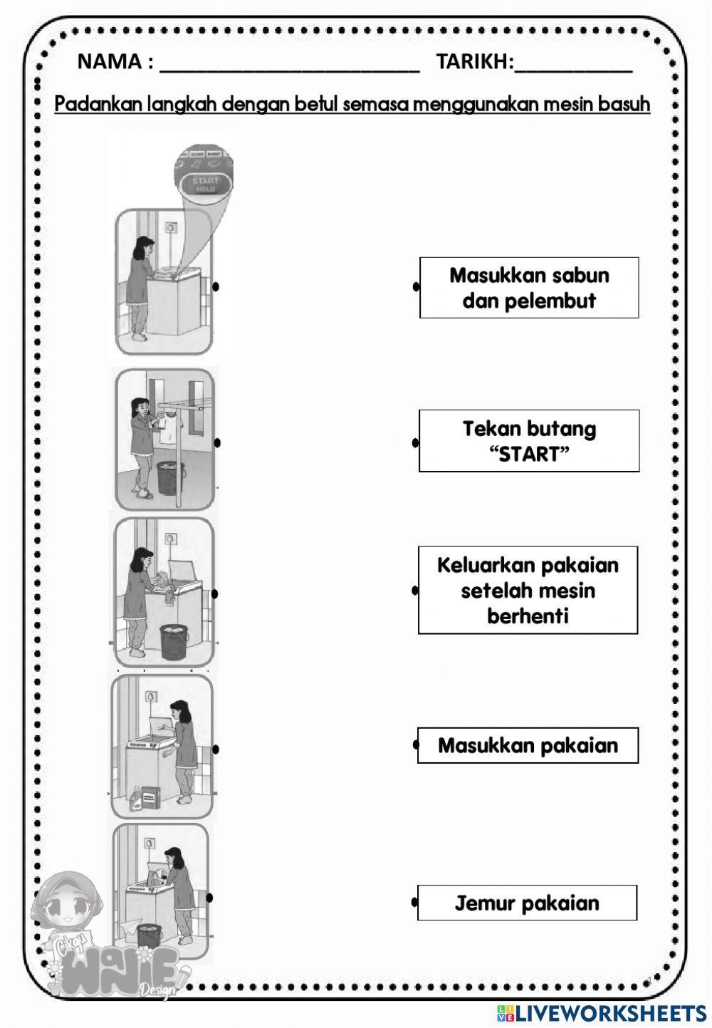 Pengurusan diri free online activity | Live Worksheets