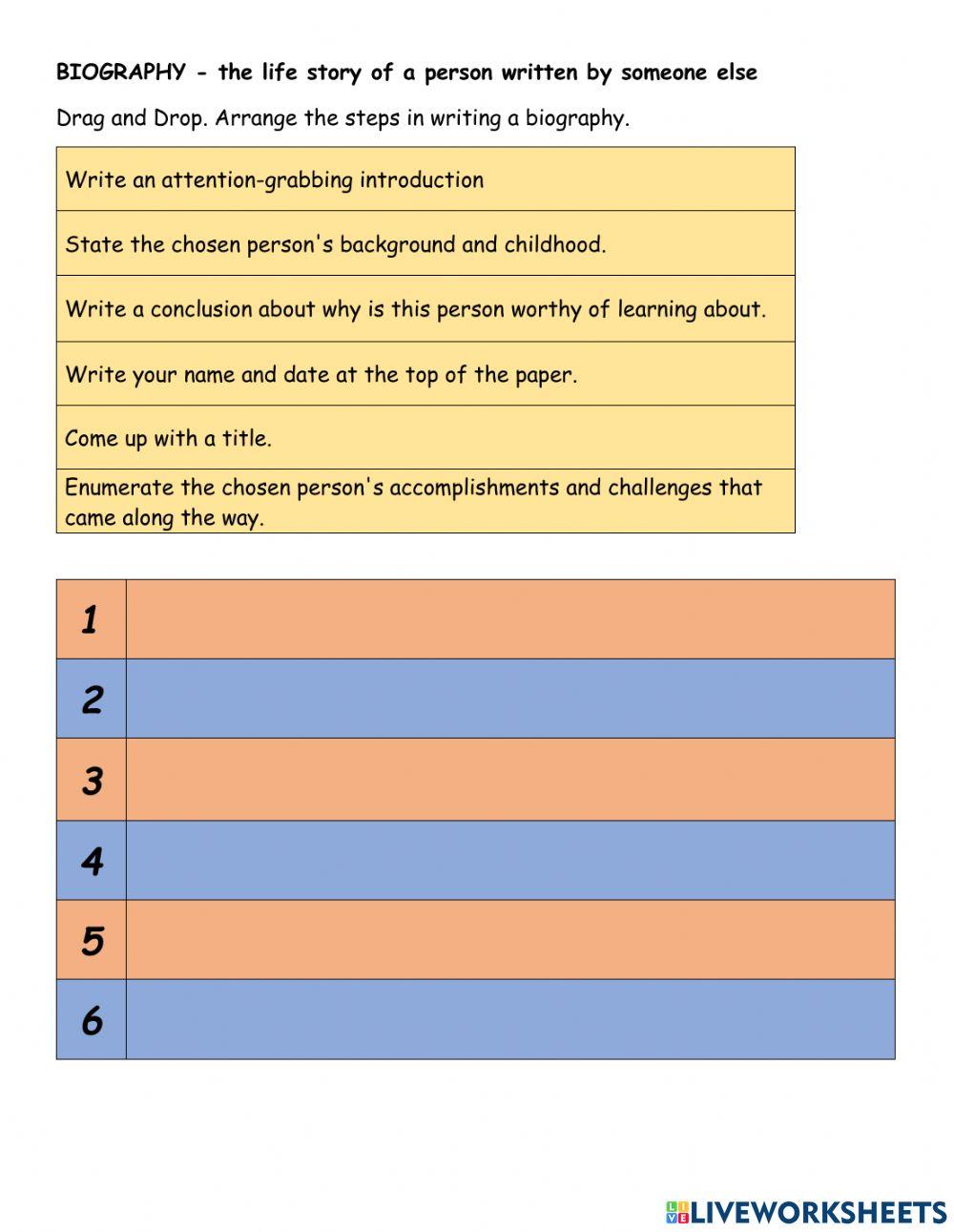Bio | Free Interactive Worksheets | 1024941