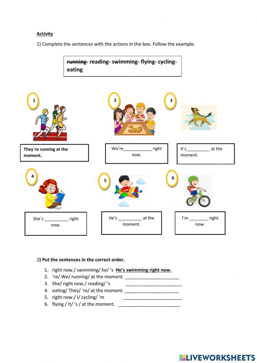 Present Continuous online exercise for Grade 5th | Live Worksheets