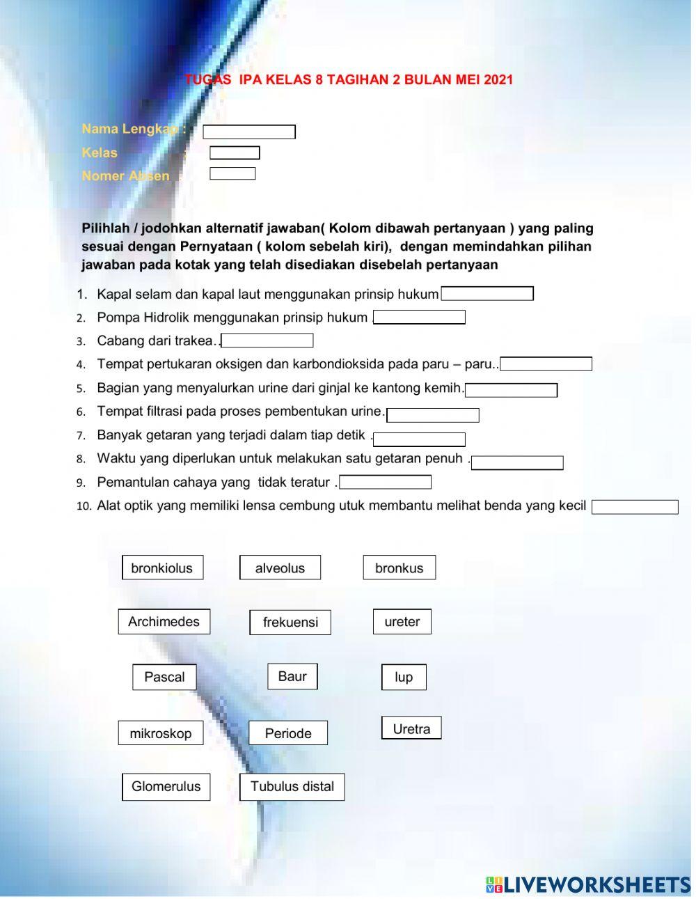 LKPD Latihan PAT interactive worksheet | Live Worksheets