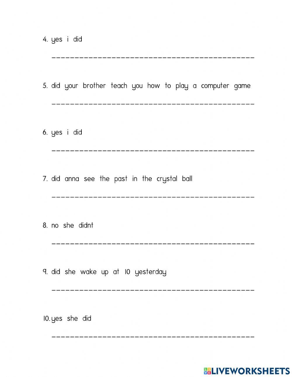 Questions and Answers online pdf activity for Grade 4 | Live Worksheets