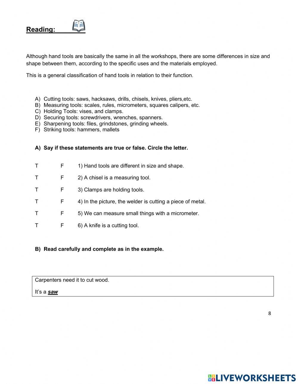 HAND TOOLS 3039304 | mencheernesto | Live Worksheets