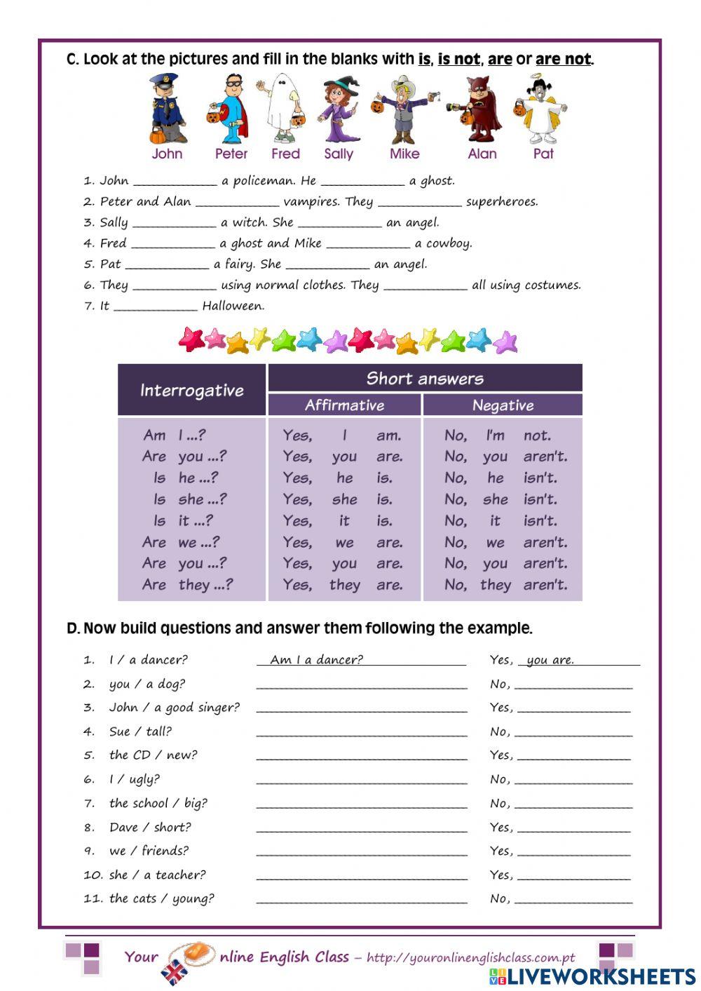 Verb to be: aff… | Free Interactive Worksheets | 3039401